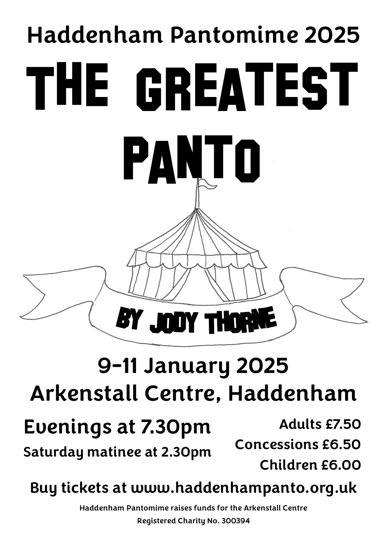 Greatest Panto Production poster | Arkenstall Village Centre